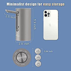 Universal Water-Bottle Pump Dispenser 5-Gallon: KitchenBoss Foldable Automatic Water Bottle Pump, Portable Electric Drinking Water Pump USB Charging 1-5 Gallon Water Bottle Switch, Silver