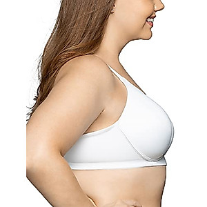 Vanity Fair Womens Full Figure Beauty Back Smoothing Bra, 4-way Stretch Fabric, Lightly Lined Cups Up To H Bra, Wirefree - White, 40D US