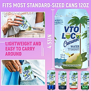 Skywin Silicone Can Sleeve (2 Pack) - Can Cover Hides Can by Disguising it as a Can of Natural Coconut Water (Blue)