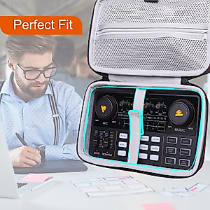 L LTGEM EVA Hard Storage Case for MAONO Audio Interface with DJ Mixer and Sound Card - Travel Protective Carrying Bag
