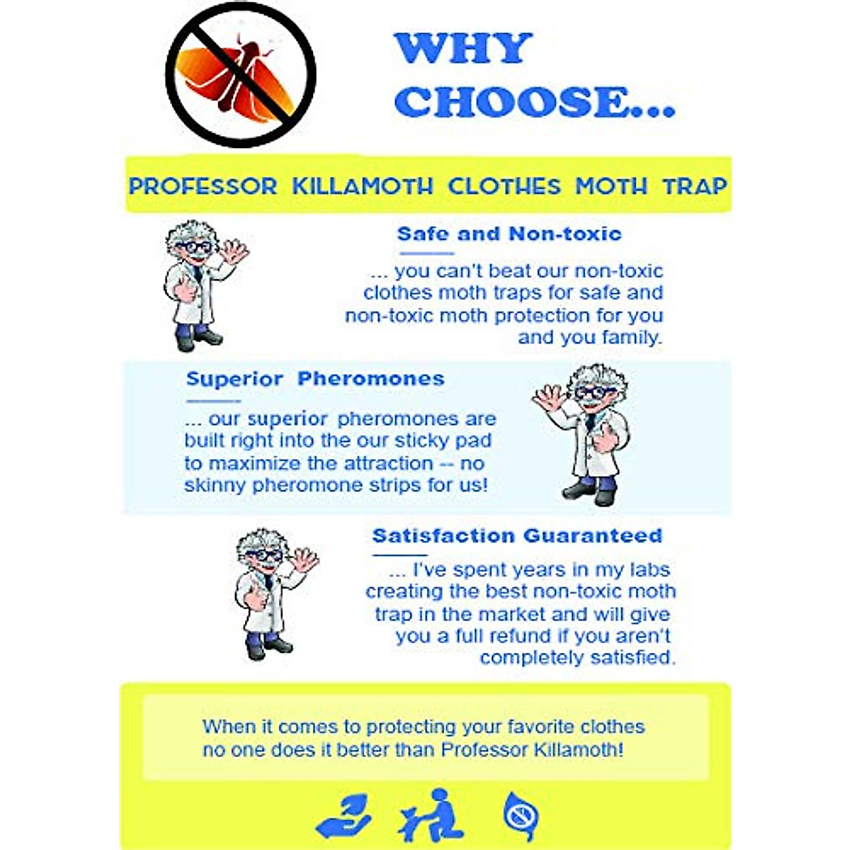 Superior Pantry Moth Traps with Pheromones Prime | No Insecticides | Safe, Non-Toxic and Child and Pet Friendly | Superior Attractant - 6 Traps