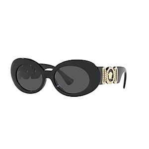 Versace Woman Sunglasses Black Frame, Dark Grey Lenses, 54MM