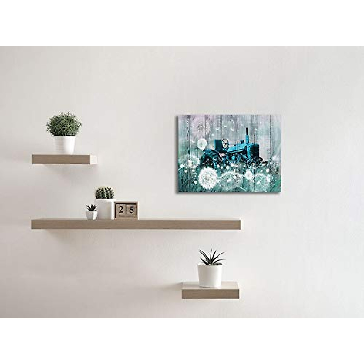 Mofutinpo Bathroom Teal Decor Dream Tractors Dandelion Canvas Wall Art Farmhouse Room Decor for Bedroom Walls Aesthetic House Wall Decor 12x16 inches