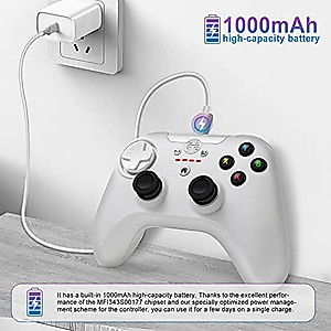 BEITONG MFi Certified Wireless Gamepad Controller Officially Apple Licensed Joystick iOS Wireless Gaming Controller for iPhone XS/11/12/12pro/XR, iPad Pro/Air, iPad, iPad Mini