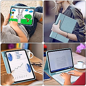 MMK for iPad 10th Generation Keyboard Case 2023/2022, Keyboard Case for iPad 10th Gen 10.9", Detachable Wireless Keyboard Case with Pencil Holder for iPad 10.9 inch