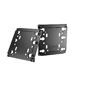 Fractal Design Universal Multibracket Mounting Adapter Kit - Mounts one 3.5"/2.5" HDD/SSD Drive or Water-Cooling Pump/Reservoir to a Standard 120 mm PC Case Fan Vent - Black (2 Pack)