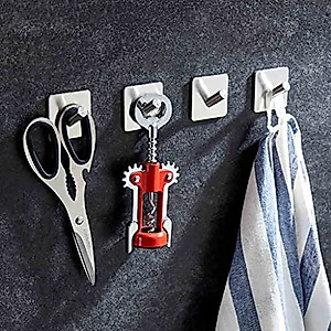 Adhesive Hooks - 5 Pack Heavy Duty Wall Hooks Waterproof Stainless Steel Hooks for Hat Towel Robe Hooks Rack Wall Mount-Bathroom Kitchen Home Hotel Office Cabinet and Bedroom CHROM02