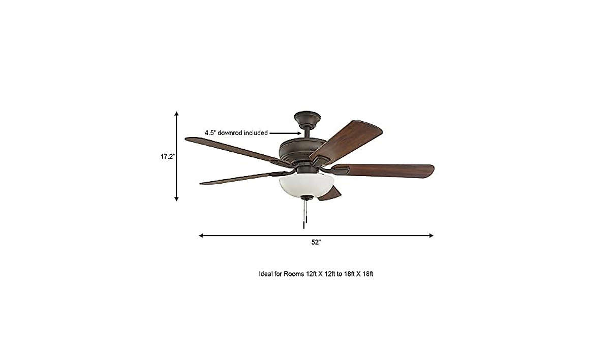 Hampton Bay Rothley II 52-inch Bronze LED Ceiling Fan | Energy Efficient