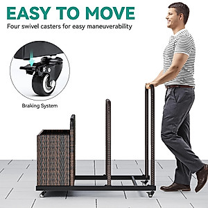 YITAHOME Outdoor Storage Box with Tiered Storage Racks, Large Wicker Rattan Deck Box for Patio, Pool, Supplies, and Tools - Brown