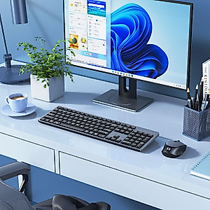 USB C Keyboard Mouse for MacBook, 2 in 1 Jiggler Mouse Mover, Full Size Wireless Keyboard Mouse Combo for MacBook Pro/MacBook Air/iMac/Windows Laptop Computer