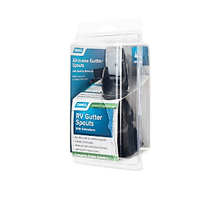 Camco 42323 Gutter Spout with Extension - Pack of 4, Black