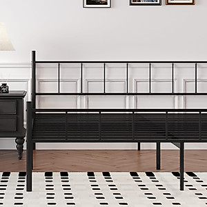 zunatu Metal Bed Frame Platform with Headboard & Footboard Heavy Duty Sturdy Foundation Storage Space Squeak Resistant Easy Assembly,NO Box Spring Needed,King