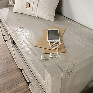 Sauder Pacific View Entryway Bench, L: 48.47" x W: 17.48" x H: 20.16", Chalked Chestnut Finish