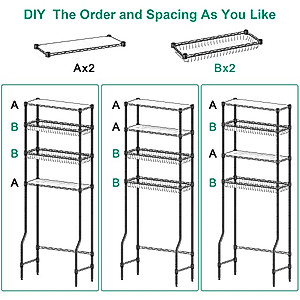 Rolling Utility Cart, Bathroom Organizer, Over The Toilet Storage Shelf