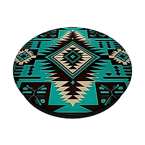Southwest Turquoise Native American Aztec Pattern PopSockets Swappable PopGrip