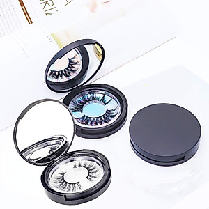 SHEYNIAN 3 Pack Eyelash Storage Case Holder with Mirrow, Empty Eyelash Cases Travel with Lash Holder for for Ladies and Girls