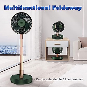 AIRMATE Pedestal Fan Oscillating, Foldable 22 Inch Table Fans, Standing Fan for Cooling Bedroom Quiet with Remote, 8 Speeds Air Circulation Fan for Home, Dorm, Bathroom, Green