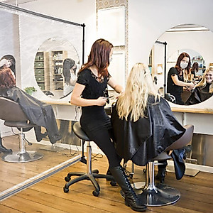 BannerBuzz Sneeze Guard, Adjustable Banner Stand, 580GSM Full Tarp PVC Clear Vinyl with Black Coated Aluminium, Vision Clarity Up to 90% (5' W x 5' H)