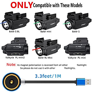 Clolasa MCC S Magnetic Charger Only Compatible with 0light Baldr S, Baldr S BL, Baldr Mini, Baldr RL Mini, PL Mini and PL-Mini 2, Replacement Charging Cable for Flash Light, 3.3 FT/1M