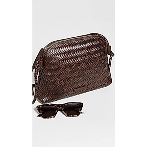 Loeffler Randall Women's Mallory Woven Crossbody Bag, Chocolate, Brown, One Size