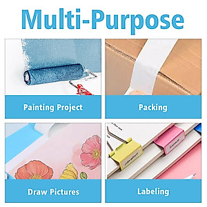 DUIJINYU 9 Rolls Masking Tape Bulk 0.6 Inch - Narrow White Painters Tape General Purpose for Packing Crafting DIY Home Office 3/5 Inch x 22 Yards