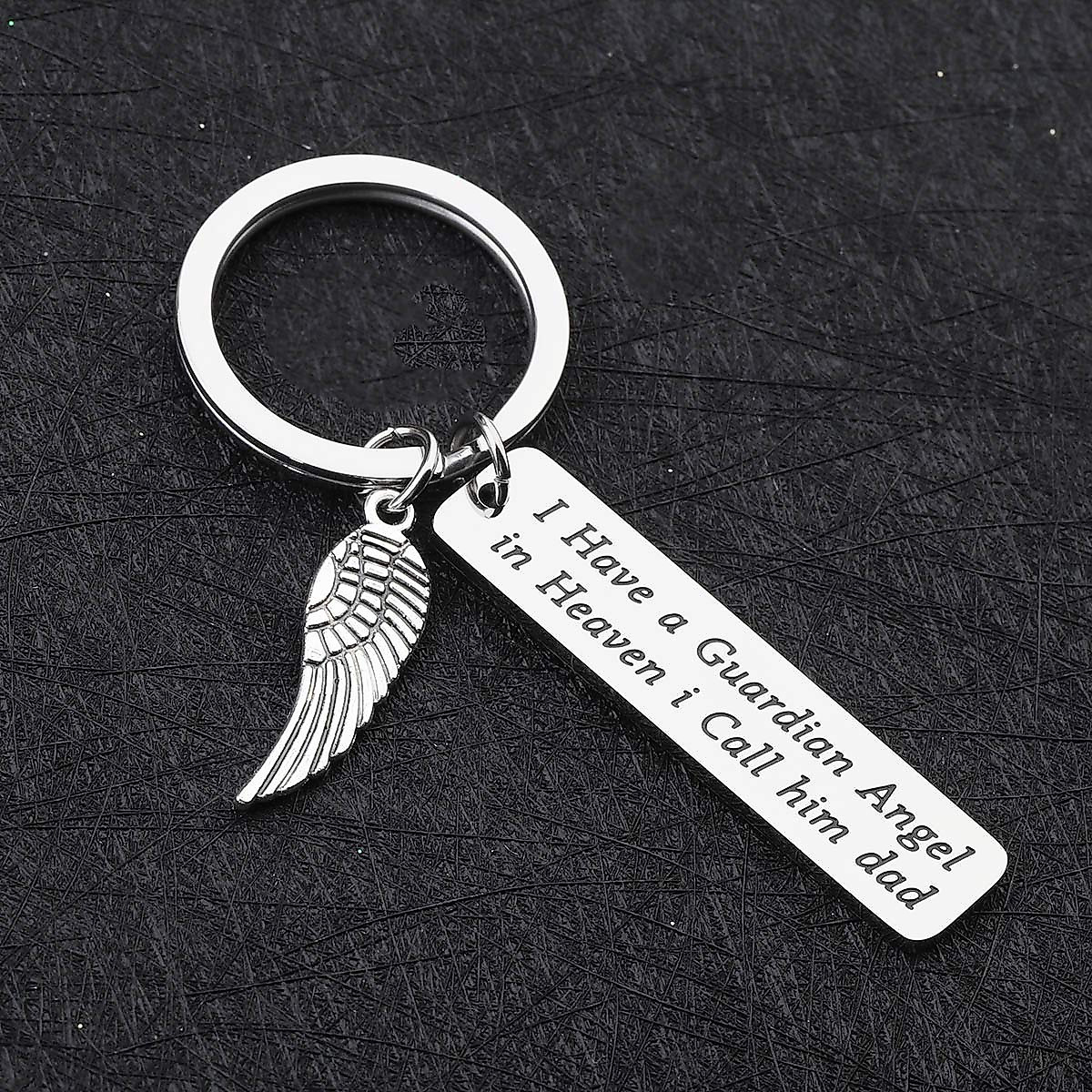 FOTAP I Have A Guardian Angel In Heaven I Call Him Dad Keychain (Guardian Angel Key)