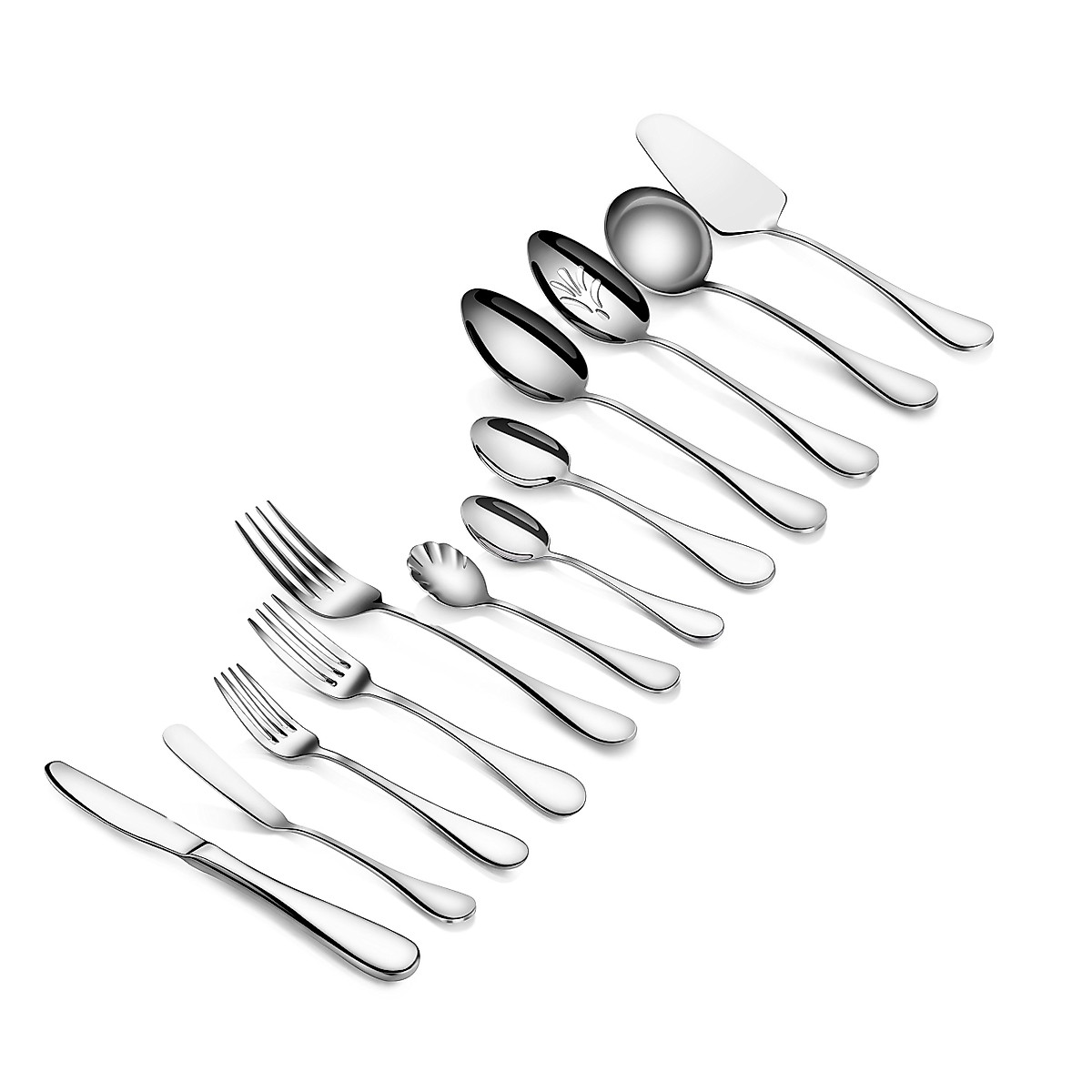 Artaste 18/10 Stainless Steel Elegant Serving & Hostess Flatware Sets (47-Piece 18/10 Silver Finish)