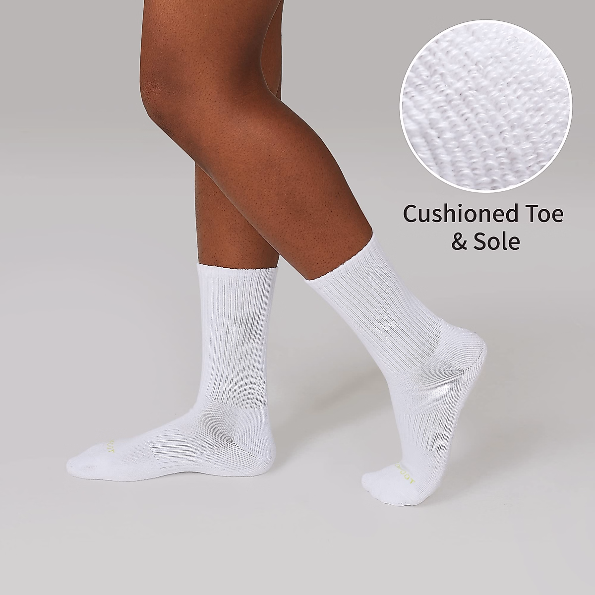 MONFOOT Women's and Men's 8 Pairs Athletic Cushion Crew Socks Striped Large, multipack