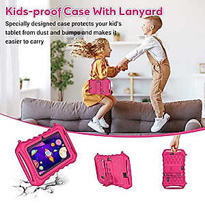 Kids Tablet, 7 inch Tablet for Kids 3GB RAM 32GB ROM, Android 12.0 Toddler Tablet with Dual Camera, WiFi, Bluetooth, Parental Control, Shockproof Case, YouTube, Netflix, Children Tablet for Toddlers