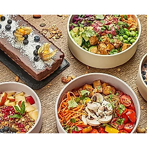 KVK Silicone Food Storage Bowl Large Lunch Container with Leakproof Strap(16.9oz, 25.4oz, 42.3oz) - Reusable for Bento Box, Food Leftover Storage, Meal Prep with Lid - Oven Freezer Safe - Light Grey