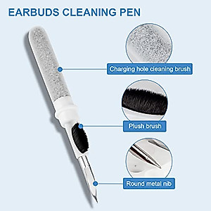 Bluetooth Earbuds Cleaning Pen, Headphones Cleaning ​Tool for AirPod Pro Camera Lens in-Ear HeadphonesPortable Soft Brush 3 in 1 Wireless, Phone Headset Box Charging Compartment Cleaning Pen(1 Pack)