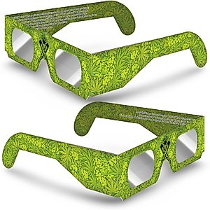 2x Cannabis Premium Solar Eclipse Viewing Glasses - Safe, ISO Certified, Durable Paper Frames