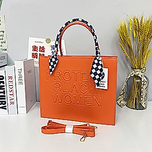 AyTotoro Protect Black Women Purses and Handbag Fashion Designer PU Leather Top Handle Shoulder Bag Satchel Tote Crossbody (orange)