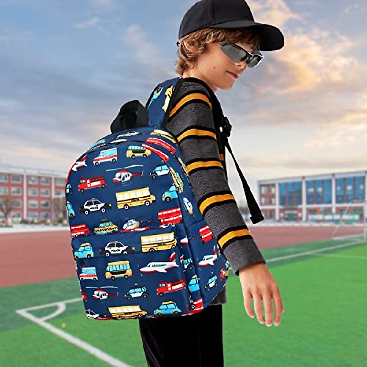 CAMTOP Backpack for Kids Boys Preschool Backpack with Lunch Box Toddler Kindergarten School Bookbag Set (Y0065-2 Navy Blue)
