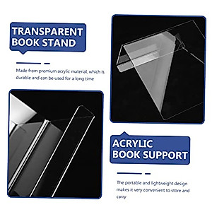 ULTECHNOVO 3pcs Transparent Tablet Holder Book Display Stand Music Folder Shelves for Books File Folder Organizer Office Bookends Desktop Bookend Material Student Acrylic Shelf Book Stoppers