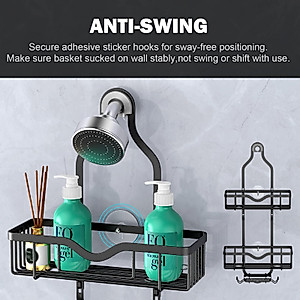 Kerisgo Shower Caddy, 3-Tier Hanging Organizer Rack (Black), Maximizes Storage for Bath Essentials