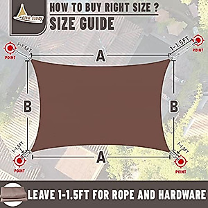 LOVE STORY 6.5' x 10' Rectangle Brown Sun Shade Sail Canopy UV Block Awning for Outdoor Patio Garden Backyard