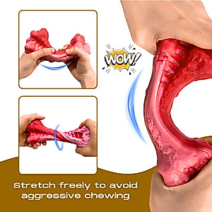 TECHPET Indestructible Dog Toy, Tough Dog Toys for Aggressive Chewers, Rubber Dog Teething Toys, Dog Toys to Keep Them Busy, Dog Bones Made with Rubber for Medium Large Dog