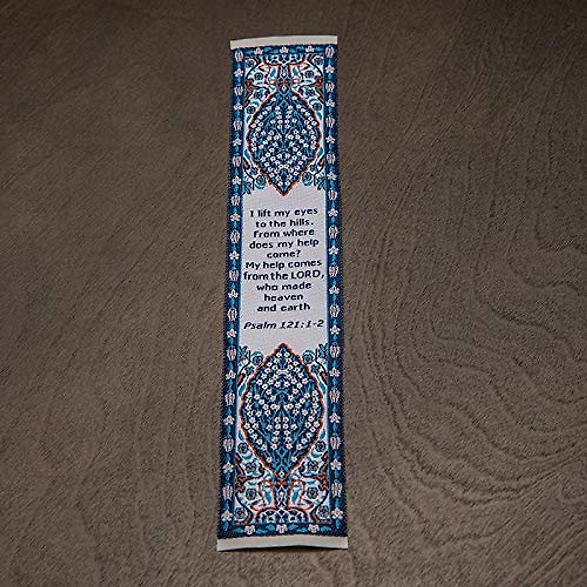 The Lord is My Help, Bulk Pack of 6 Woven Fabric Christian Bookmarks, Silky Soft Psalm 121:1-2 Flexible Bookmarker for Novels Books and Bibles, Traditional Turkish Woven Design, Memory Verse Gift