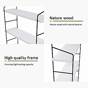 3 Tier White Wall Shelf, Bathroom Shelves Wall Mounted Industrial Floating Shelves Hanging Storage Rack Wall Rack Holder Rack For Bedroom