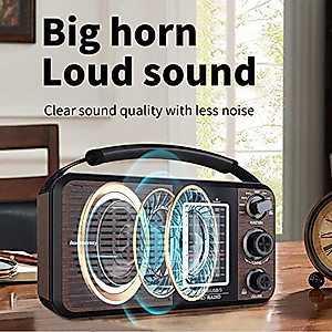 Shortwave Radio AM/FM/SW1-6 Radio Transistor Radio AC or Battery Operated with Best Reception USB/SD Port Big Speaker and Precise Tuning Knob & 3.5mm Earphone Jack