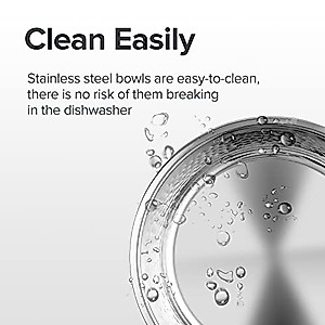 URBUDDIES 2 Pack Hammered Stainless Steel Cat Bowls, 2 Cup, Gray Bottom