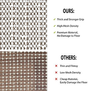 Coyacool Non Slip Rug Pads for Hardwood Floors, 9x12 Rug Pad Gripper for Area Rugs, Under Carpet Anti Skid Mat, Beige, Keep Your Rugs Safe and in Place