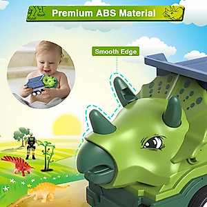 Yoocaa Dinosaur Toys for Kids | Dinosaur Monster Truck with Roaring Sounds | Construction Vehicles Toys Cars Playset with Playmat | Educational Toys Gifts for Boys Toddler 3,4,5,6 Years Old (24 Pcs)