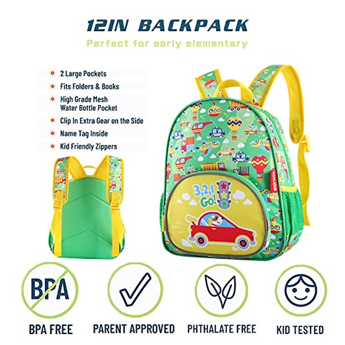 Daaupus 12-Inch girl preschool backpack,Kids Backpack for Boys & Girls, Perfect for Daycare and Preschool, Unique design print backpack for school and travel