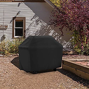 Grill Cover 58 inch, iCOVER Waterproof BBQ Gas Grill Cover, Polyester Easy On/Off, Dustproof Fade Resistant for Weber Char-Broil Nexgrill and More Grills