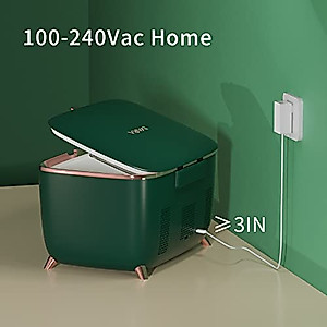 LVARA Mini Skincare Fridge 9 Liters, [Upgraded 2.0] Beauty Fridge with Constant Temperature. Portable Compact Makeup Refrigerator. Cosmetics Storage for Bedroom, Office. Dark Green