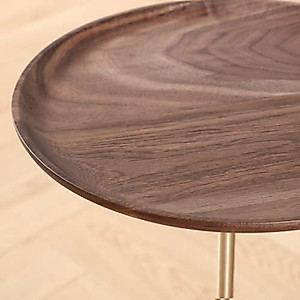 COZYMATIC Castiglia Small Round Side Table, Accent Pedestal Coffee Table with Wood Table Top, Small Drink Table, Sofa Table for Living Room, Bedroom, and Small Space (Walnut)