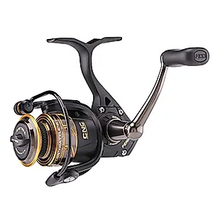 PENN Battle III Spinning Inshore Fishing Reel, HT-100 Front Drag, max of 15lb | 6.8kg, Made with Sturdy All-Aluminum Composition for Durability,Black/Gold