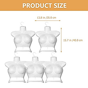 Cabilock 5pcs Female Hollow Back Mannequin Torso Set Dress Body Torso Dress Form Hanging Hook Body Shape Bikini Hanger for Lingerie Swimsuit Hanger